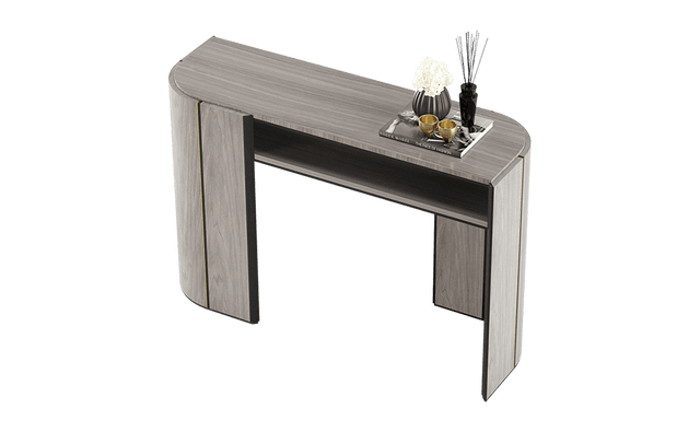 Okayama Console Table | Luxury Wood & Stone Shelved Console | Frato
