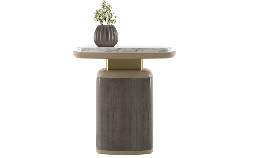 Frato Nagano Side Table | Minimalist Wood & Marble Accent Table | Frato