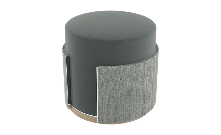 Burgos Stool | Velvet Upholstery with Brushed Brass Accent by Frato | Frato