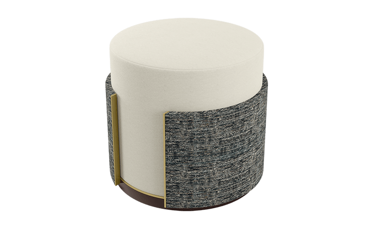 Burgos Stool | Velvet Upholstery with Brushed Brass Accent by Frato | Frato