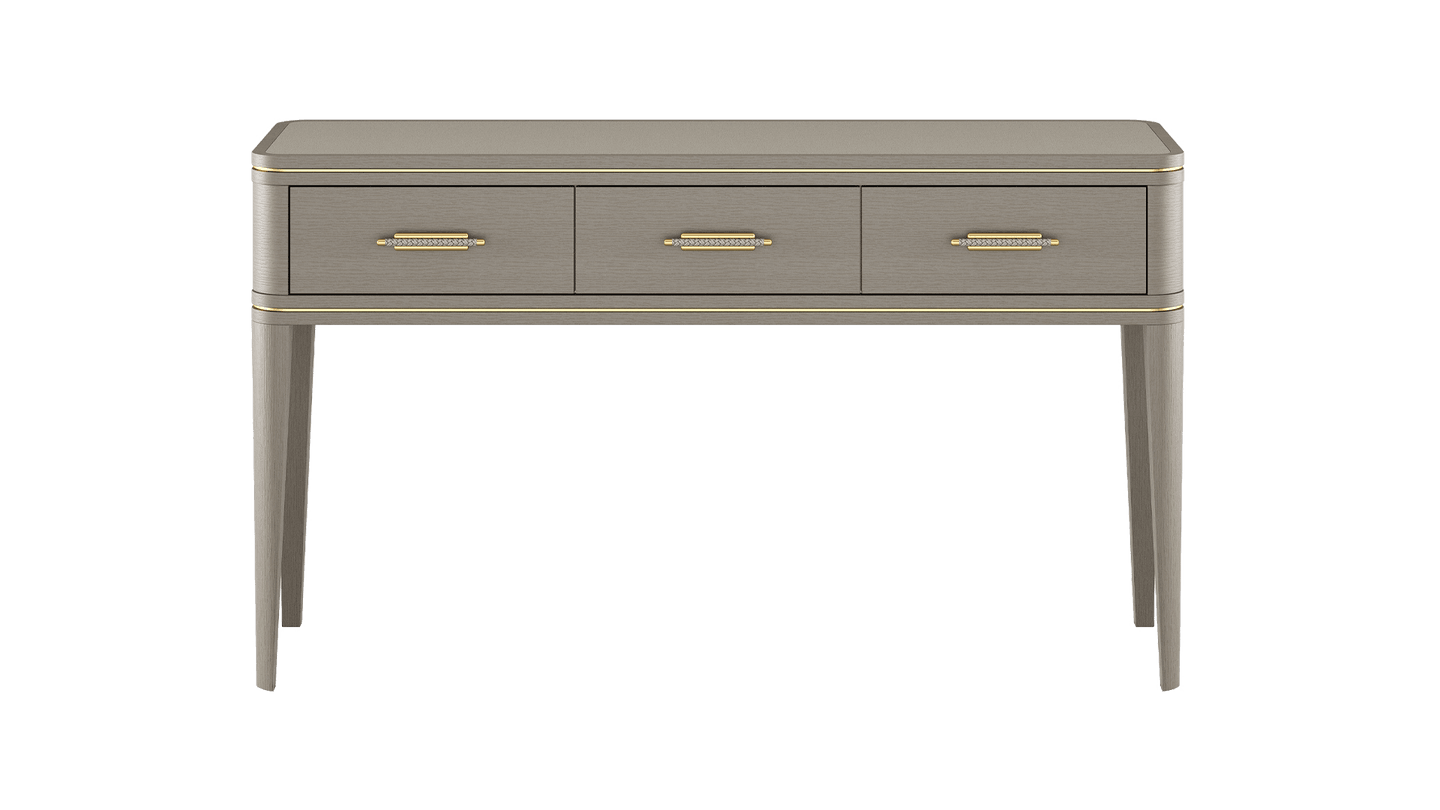 Frato Clicquot Console – Leather, Lacquered Wood & Brushed Brass | Frato