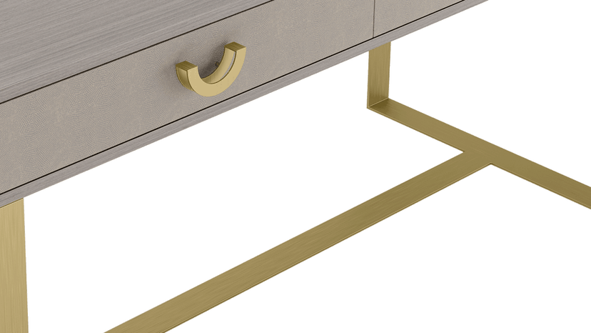 Frato Alcântara Desk – Sleek Wood Veneer Desk with Brass Details | Frato