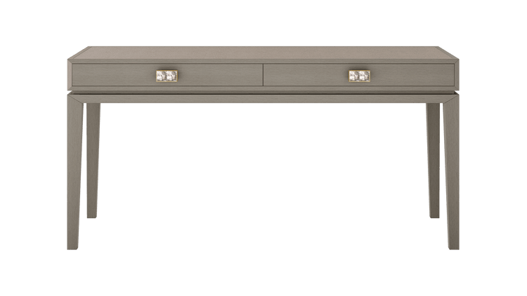 Frato Búzios Desk – Modern Wood Veneer Desk with Brass Frame | Frato