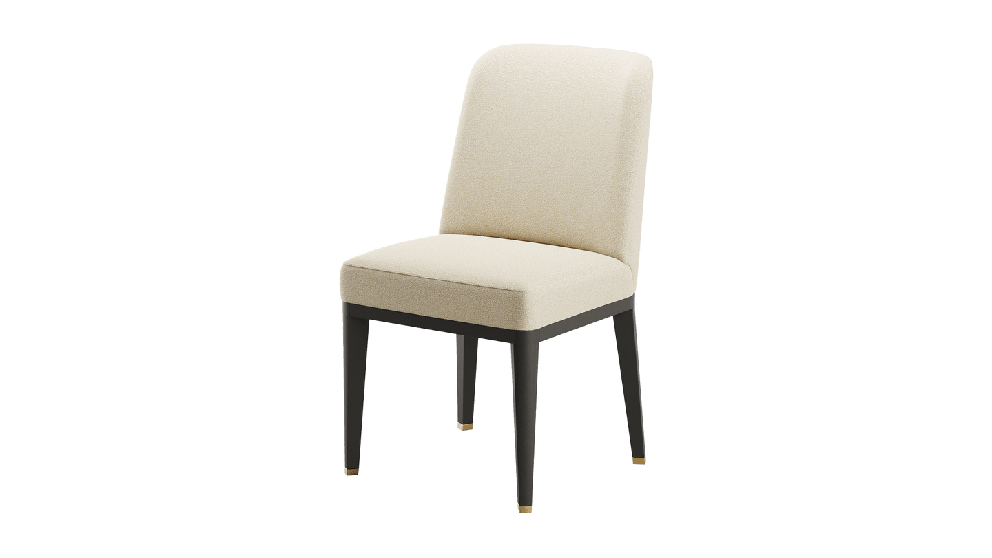 Thames Chair | Monochrome Elegance with Brass Accents by Frato | Frato