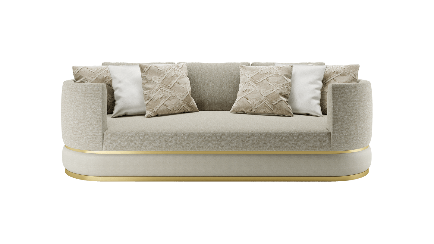Arezzo Sofa | Luxe Velvet with Brass & Woven Detailing by Frato | Frato