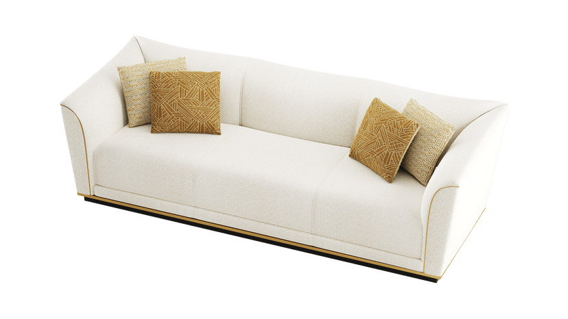 Dover Sofa | Luxe Tuxedo Design with Brushed Brass by Frato | Frato