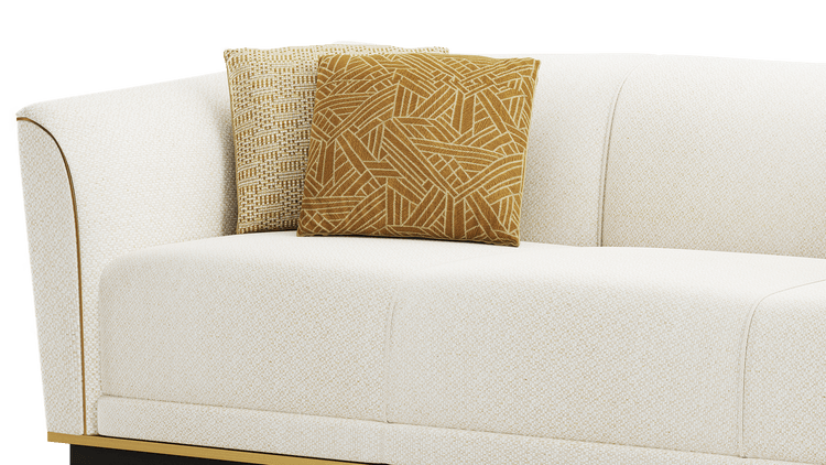 Dover Sofa | Luxe Tuxedo Design with Brushed Brass by Frato | Frato