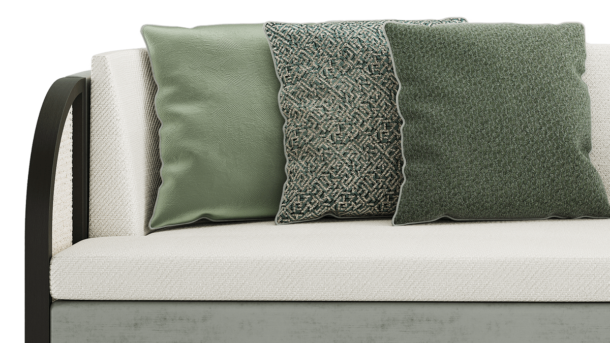 Rome Sofa | Curved Comfort with Rattan Elegance by Frato | Frato