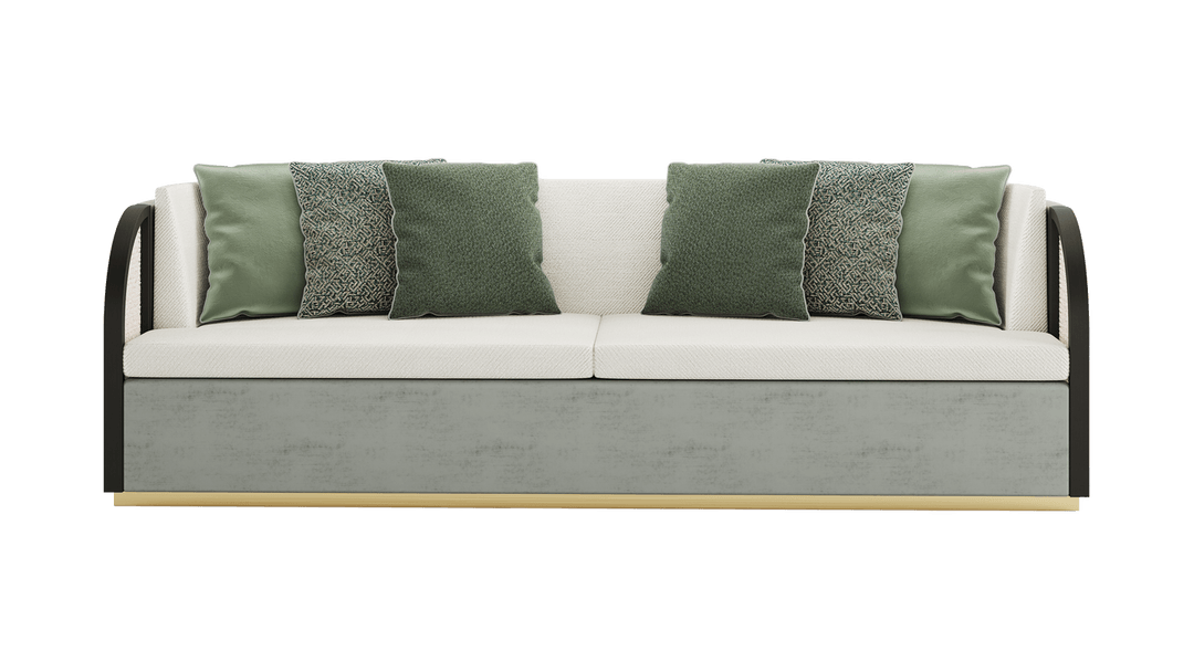 Rome Sofa | Curved Comfort with Rattan Elegance by Frato | Frato