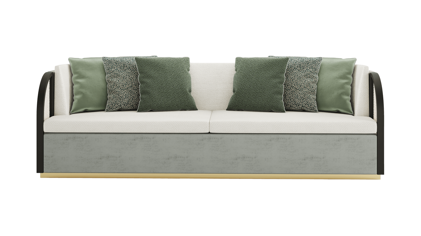 Rome Sofa | Curved Comfort with Rattan Elegance by Frato | Frato