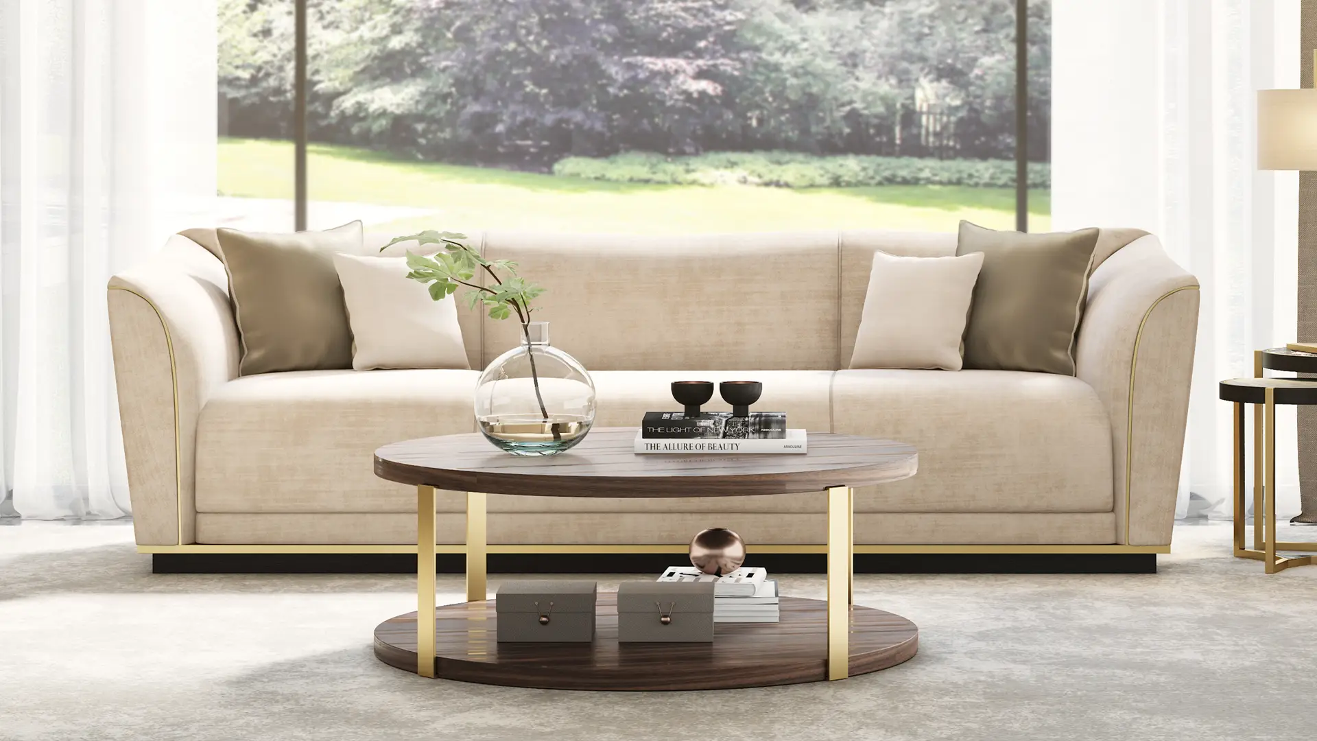 Dover Sofa | Luxe Tuxedo Design with Brushed Brass by Frato | Frato