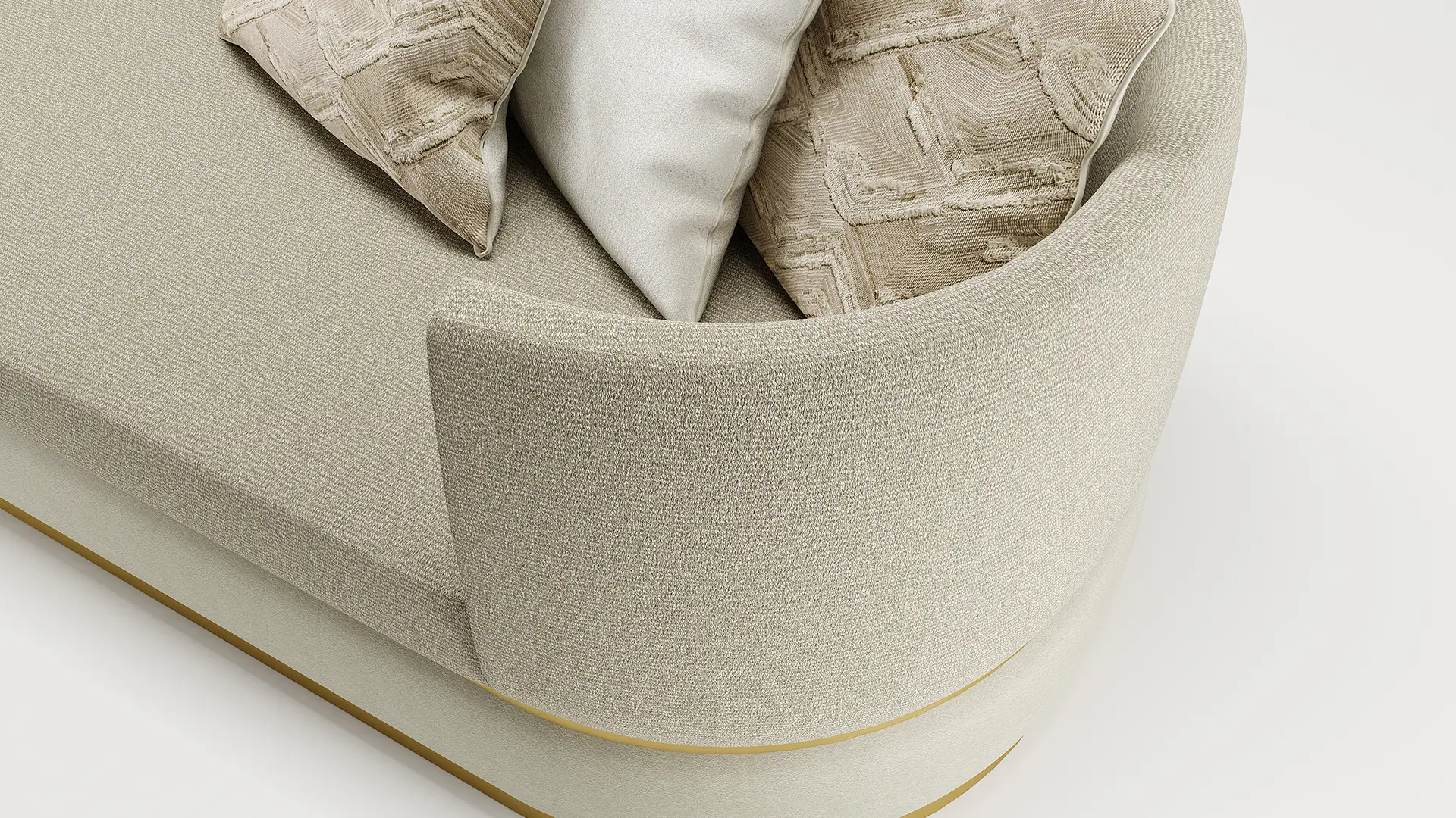 Arezzo Sofa | Luxe Velvet with Brass & Woven Detailing by Frato | Frato