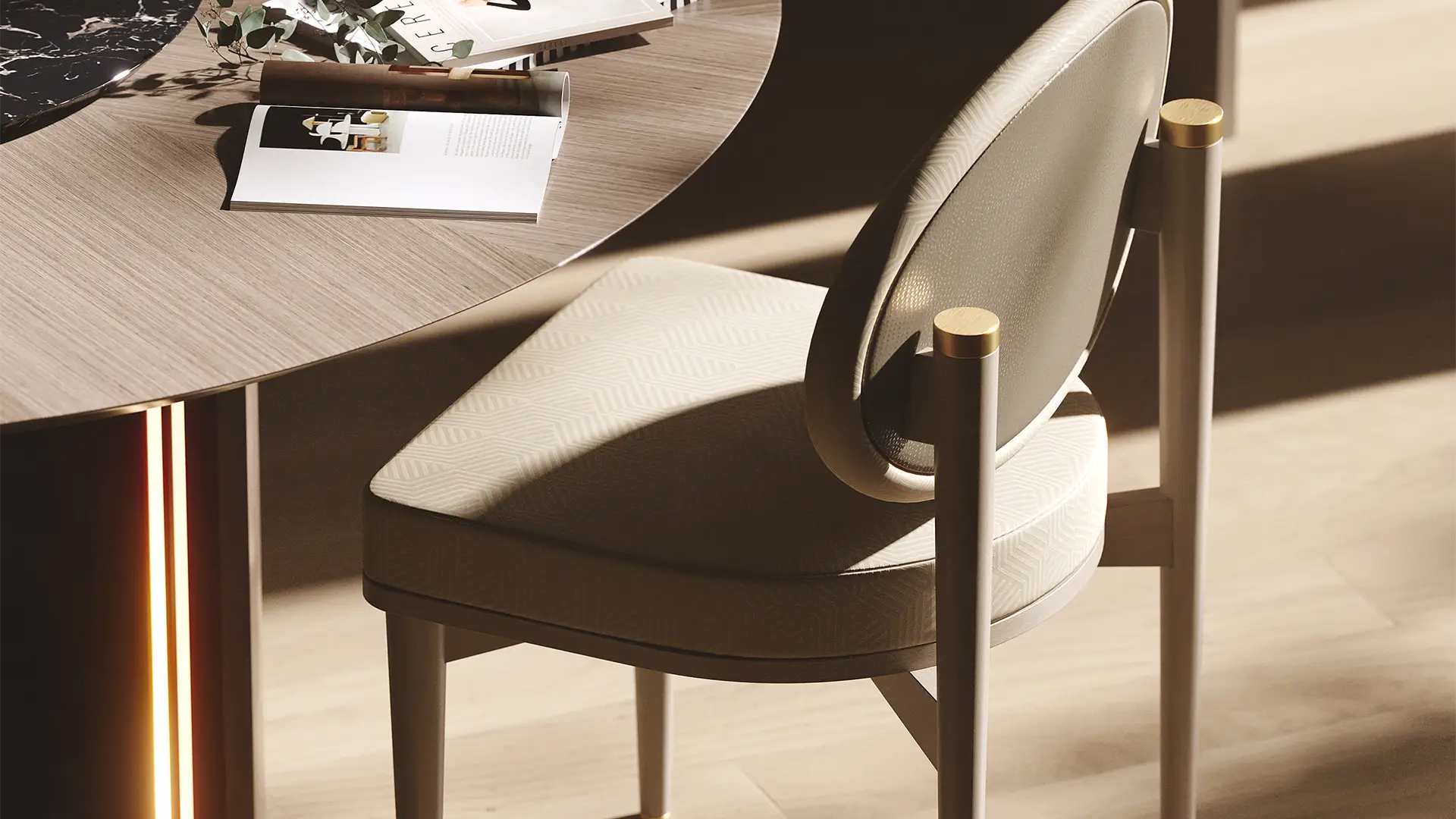 Crete Dining Chair | Modernist Velvet & Brass by Frato | Frato