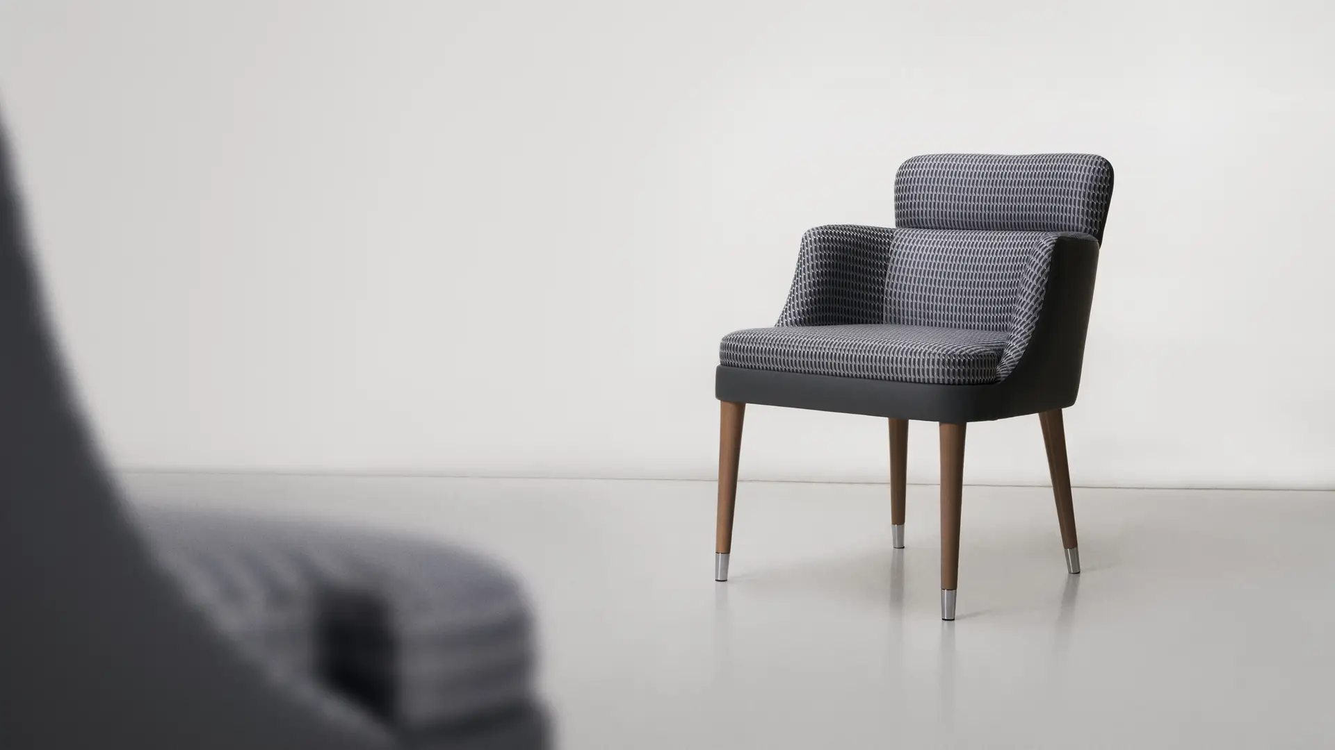 Modena Desk Chair | Sculptural Upholstered Accent with Brass-Capped ...